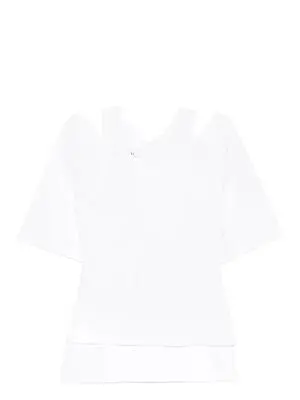 Goen.j Dual-layer Short-sleeve Top - White