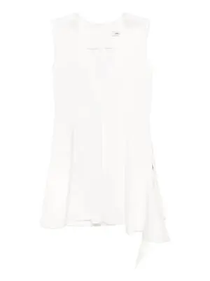 Goen.j Draped V-neck Sleeveless Top - White