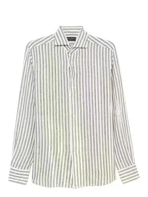 DELL'OGLIO Striped Shirt - Green
