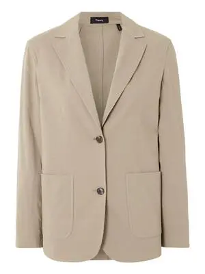 Theory Linen-blend Blazer - Brown