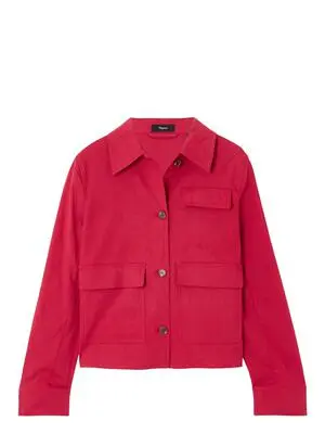 Theory Linen-blend Collared Jacket - Red
