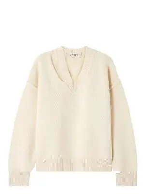 RÓHE Cutout Wool And Cashmere-blend Sweater - Off-white