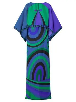 Emilio Pucci Layered Printed Silk-twill Maxi Dress - Blue