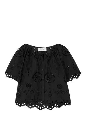 Matteau Scalloped Broderie Anglaise Shirt - Black