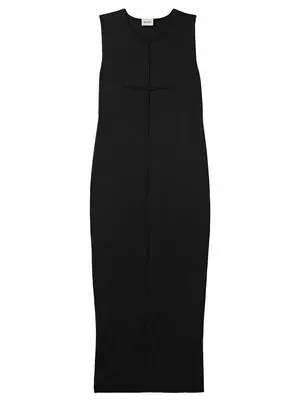 Khaite Hal Paneled Midi Dress - Black