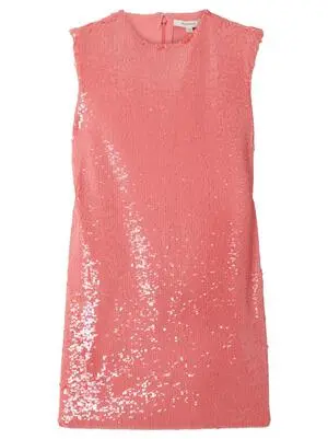 JW Anderson Sequined Cotton-jersey Mini Dress - Pink