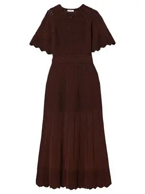 ERES Imaginaire Pointelle-knit Maxi Dress - Brown