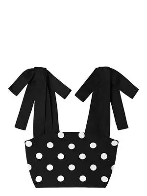 Carolina Herrera Cropped Polka-dot Tank - Black