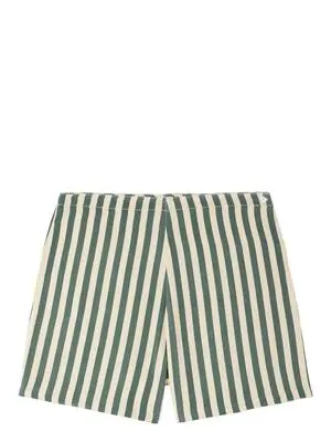 BODE Soda Striped Silk Shorts - Green