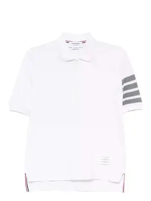 Thom Browne Classic Pique 4 Bar Short-Sleeved Polo Top White