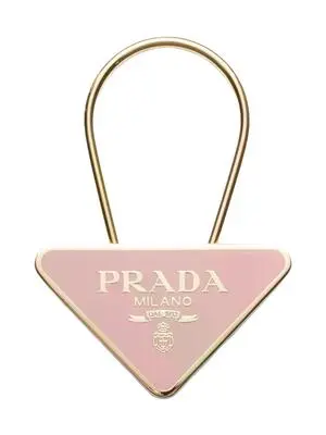 Prada Triangular Metal Charm - Pink