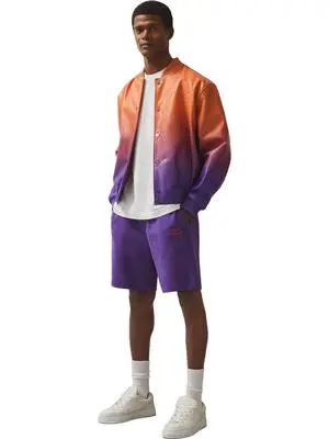 REISS F1 Team Icon Ombré Leather Jacket - Papaya Orange/purple