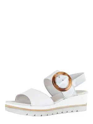 Gabor Strappy Wedge Sandal White/ice
