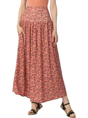 KIMI + KAI Kimi & Kai Tiered Maxi Skirt Dusty Coral