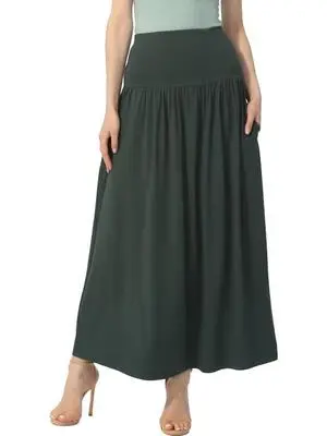 KIMI + KAI Kimi & Kai Tiered Maxi Skirt Forest Green