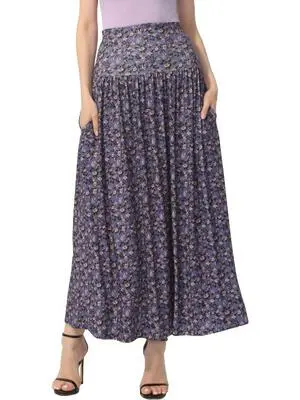 KIMI + KAI Kimi & Kai Tiered Maxi Skirt Skipper Blue