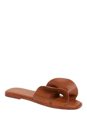 CECELIA NEW YORK Wendy Leather Slide Sandal - Cognac