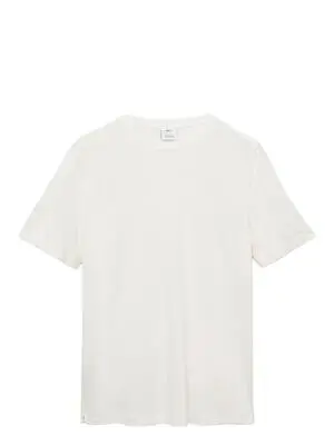 Mango Slim Fit Linen Blend T-shirt - White