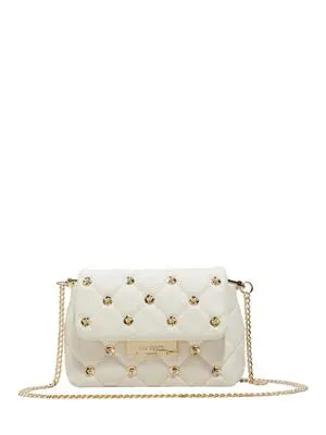 Ted Baker London Ginn Quilted Leather Crossbody Bag - White/bone