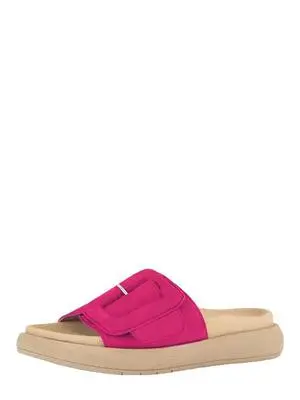 Gabor Buckled Platform Slide Sandal - Pink