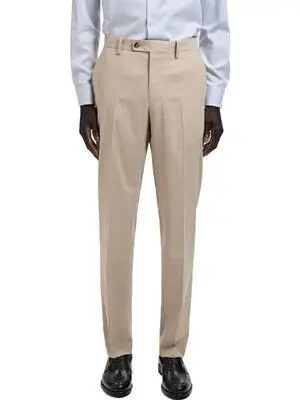 Mango Milan Slim Fit Suit Pants - Beige