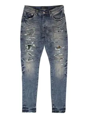 PURPLE BRAND Camo Repair Skinny Jeans - Blue