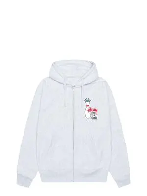 StÜssy Kingpin Zip Hoodie - Grey