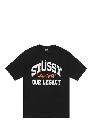 StÜssy X Our Legacy Work Shop Collegiate Tee - Black