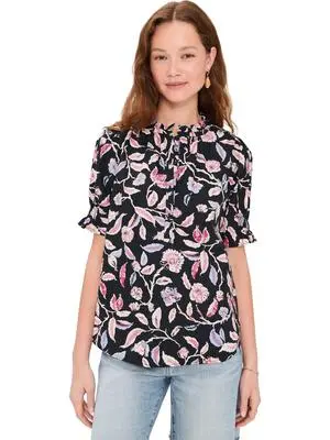 APIECE APART Los Altos Floral Top - Garden Floral Midnight