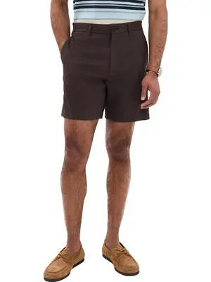 Theory Curtis Linen Drawstring Shorts - Dark Mocha