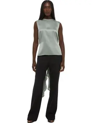 Helmut Lang Draped Scarf Top - Aqua Gray