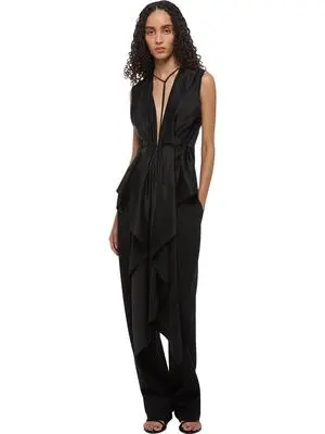 Helmut Lang Draped Scarf Top - Black