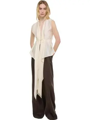 Helmut Lang Draped Scarf Top - Ivory