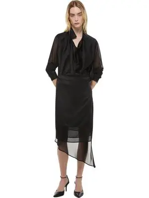 Helmut Lang Silk Shirt Dress - Black