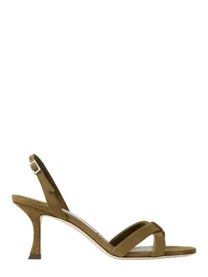 JIMMY CHOO Jimmy Choo Elsy 70 Suede Crossover Slingback Sandal Caper Green