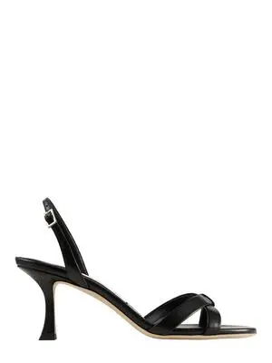 JIMMY CHOO Elsy 70 Nappa Leather Crossover Slingbacks - Black