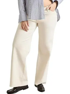 Hatch Collection Relaxed Wide-leg Maternity Jeans - Vanilla