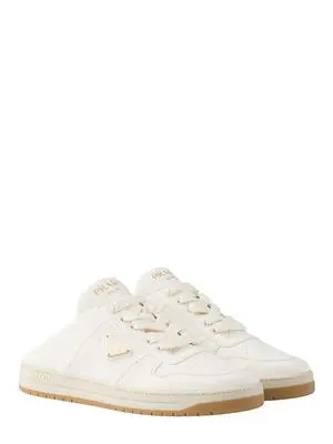 Prada Nappa Leather Sneaker Mules - Neutral
