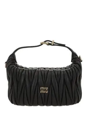 Miu Miu Quilted Nappa Leather Handbag Black