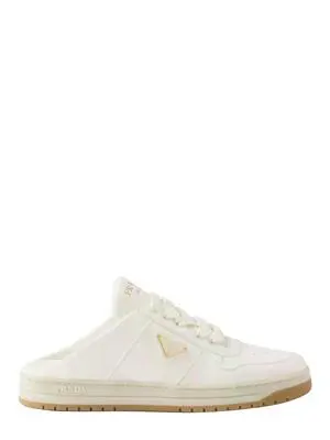 Prada Leather Sneaker Mules - Neutrals