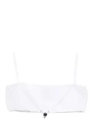 Moschino Poplin Cropped Top - White