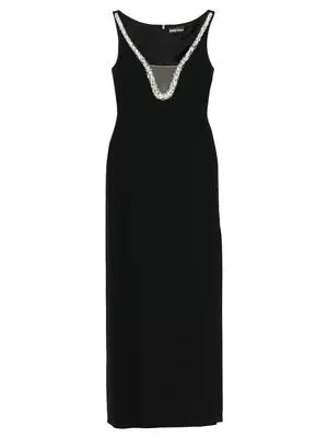 David Koma Crystal Neckline Gown - Black