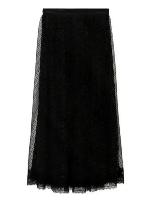 Shiatzy Chen Diamond Mesh Skirt - Black