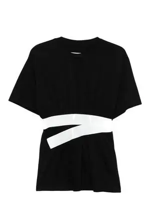 MAISON MARGIELA Tape-embellished T-shirt - Black