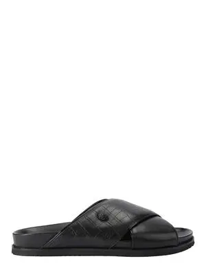 Kurt Geiger Baron Crocodile-effect Slide Sandals - Black