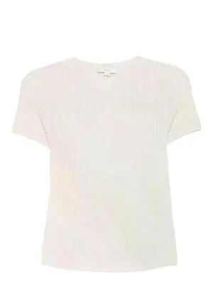 Vince Waffle-knit T-shirt - Neutrals