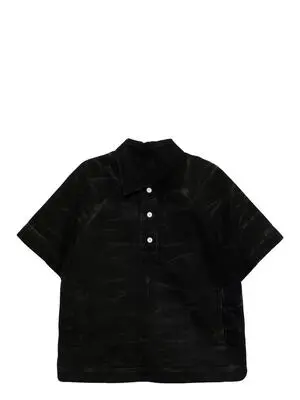 NAMACHEKO Zebra Denim Polo Shirt - Black