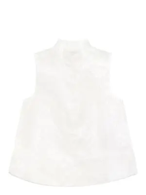 Shiatzy Chen Mandarin-collar Jacquard Vest - White