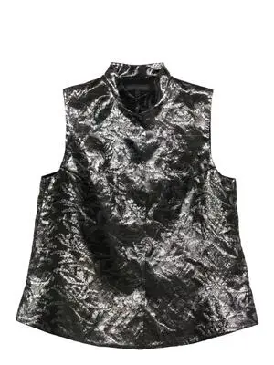 Shiatzy Chen Mandarin-collar Jacquard Vest - Black