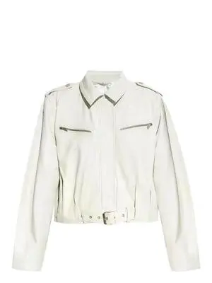 GESTUZ Leather Jacket - White